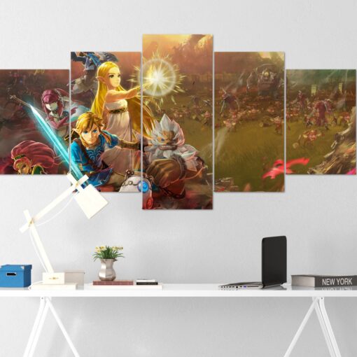 The Legend Of Zelda - 31 - 5 Piece Canvas Wall Art Gaming Room Canvas