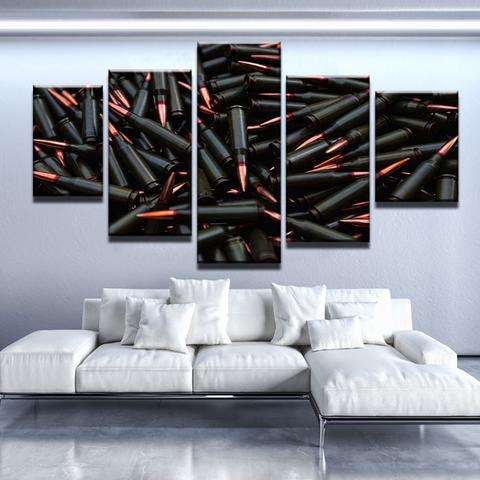 Bullets – Army 5 Panel Canvas Art Wall Decor – CA Go Canvas