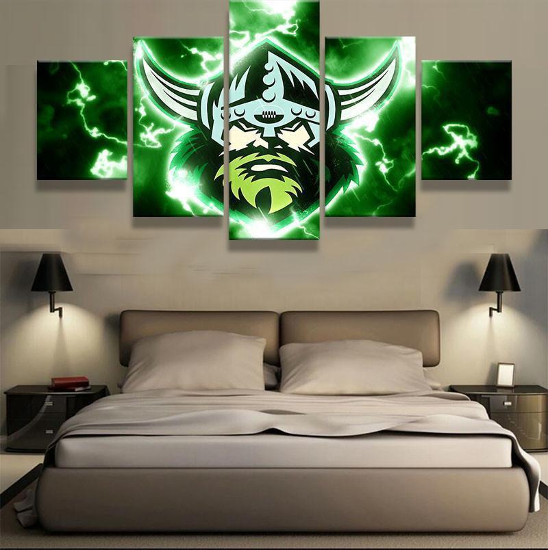 Canberra Raiders NRL Football – 5 Panel Canvas Art Wall Decor – CA Go ...
