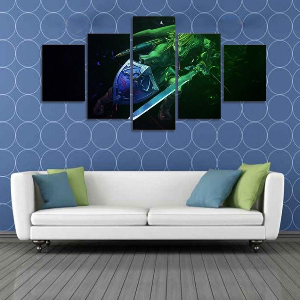 Cool Zelda – Gaming 5 Panel Canvas Art Wall Decor – CA Go Canvas