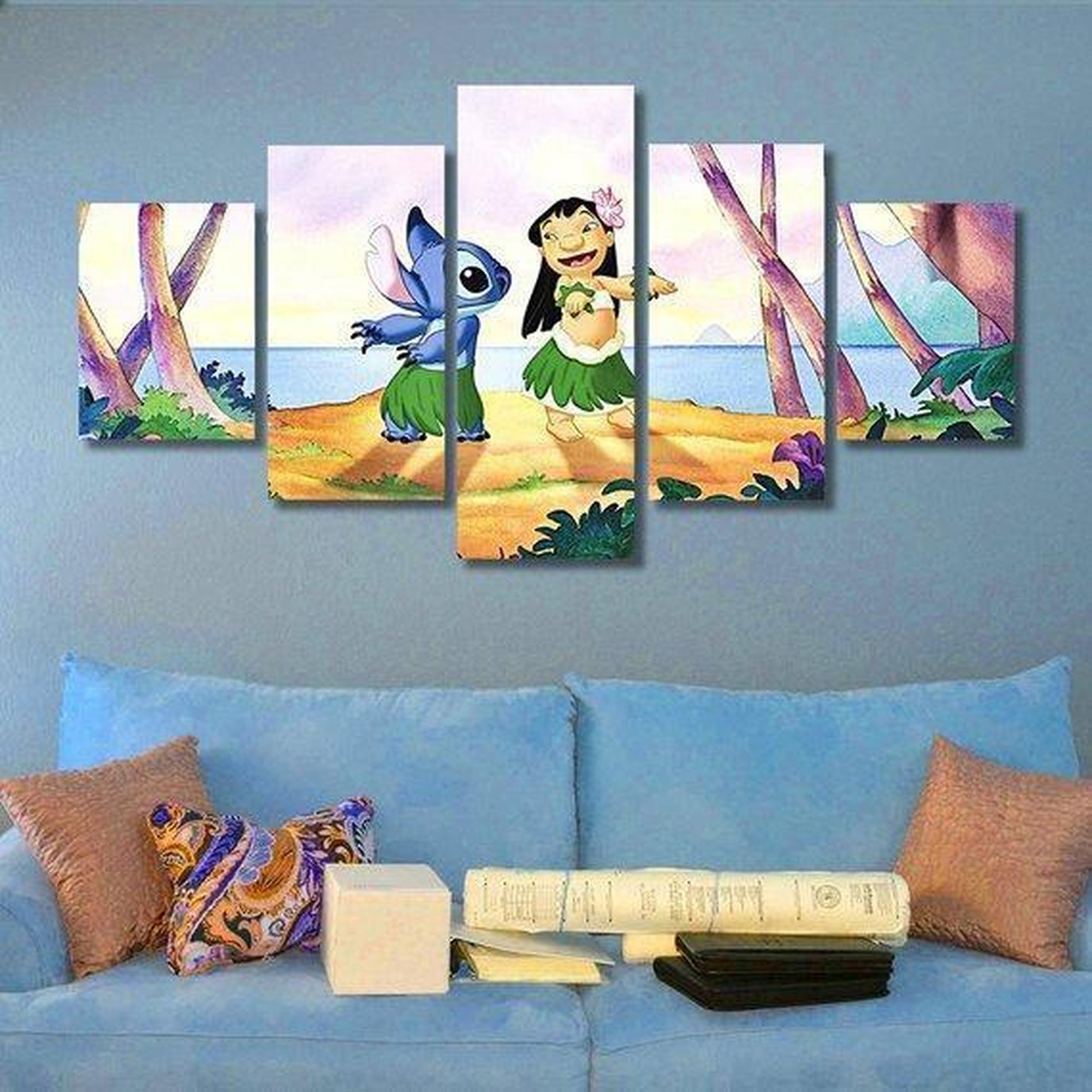 Lilo And Stitch Hawaii Disney – 5 Panel Canvas Art Wall Decor