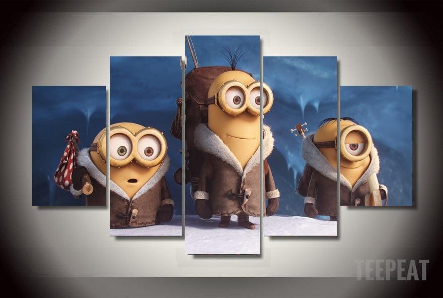 Minions Family – Cartoon 5 Panel Canvas Art Wall Decor