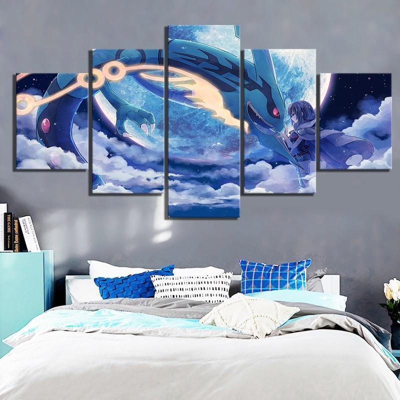 Pokemon Character Poster 3 Anime – 5 Panel Canvas Art Wall Decor