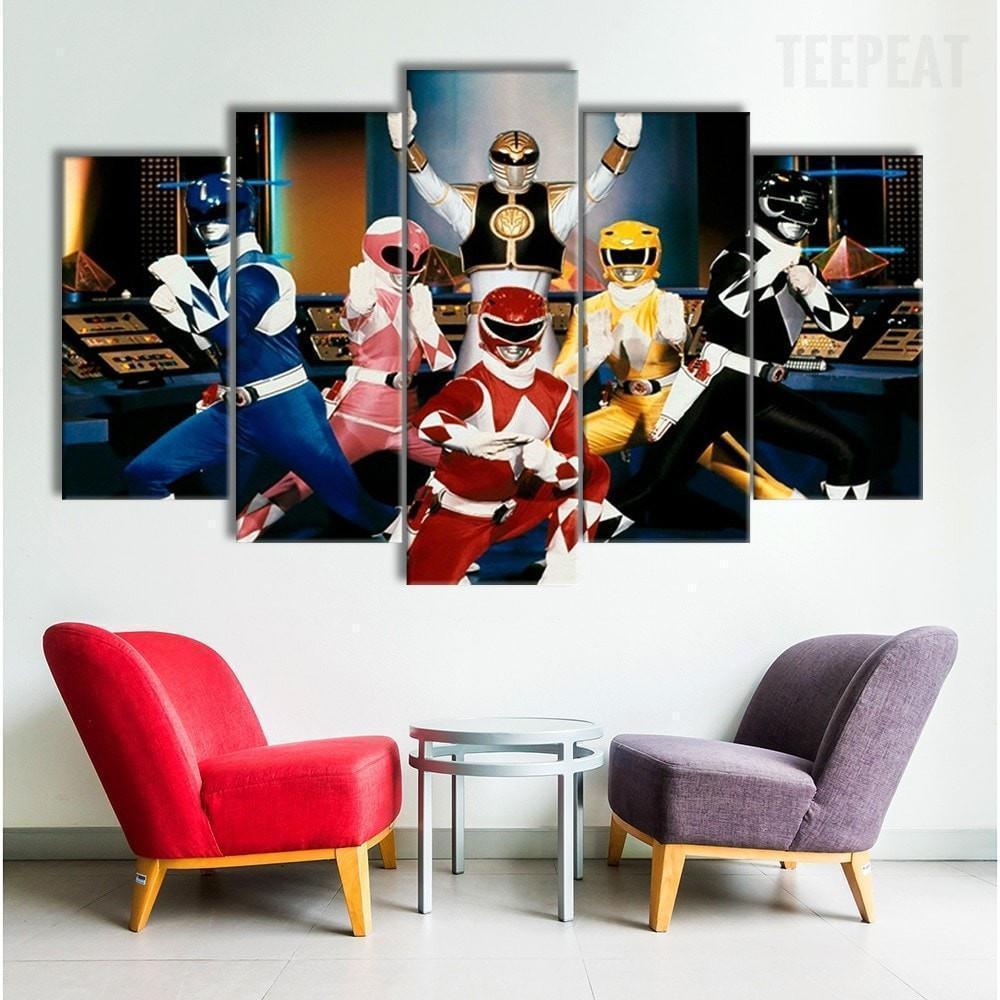 Power Rangers Movie – 5 Panel Canvas Art Wall Decor – CA Go Canvas