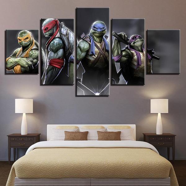 Teenage Mutant Ninja Turtles 4 Cartoon – 5 Panel Canvas Art Wall Decor