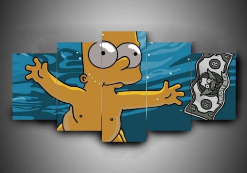 The Simpsons 2 – Cartoon 5 Panel Canvas Art Wall Decor
