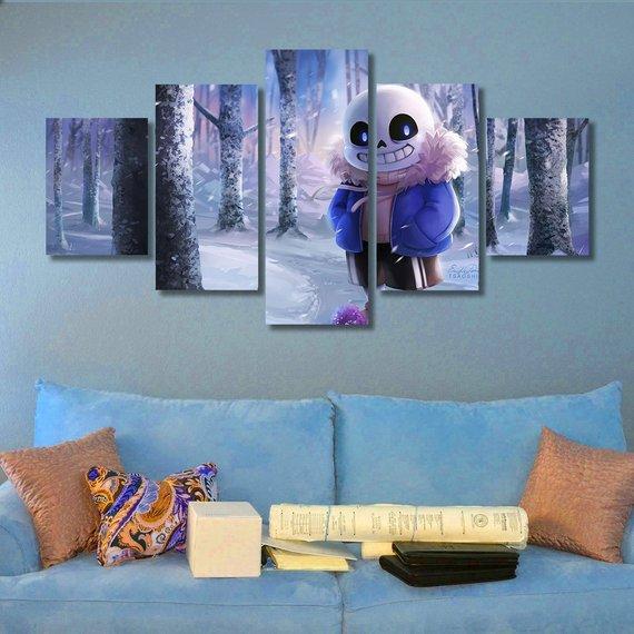 Undertale – Gaming 5 Panel Canvas Art Wall Decor-CV – CA Go Canvas