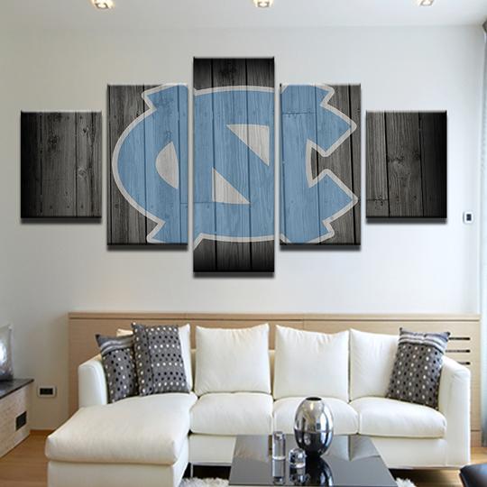 University Of North Carolina Tar Heels Unc Sport – 5 Panel Canvas Art ...