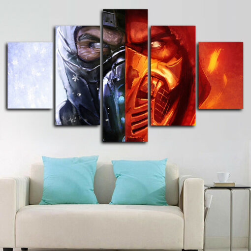 Scorpion Sub-Zero Mortal Kombat Wall Art Canvas Decor Printing